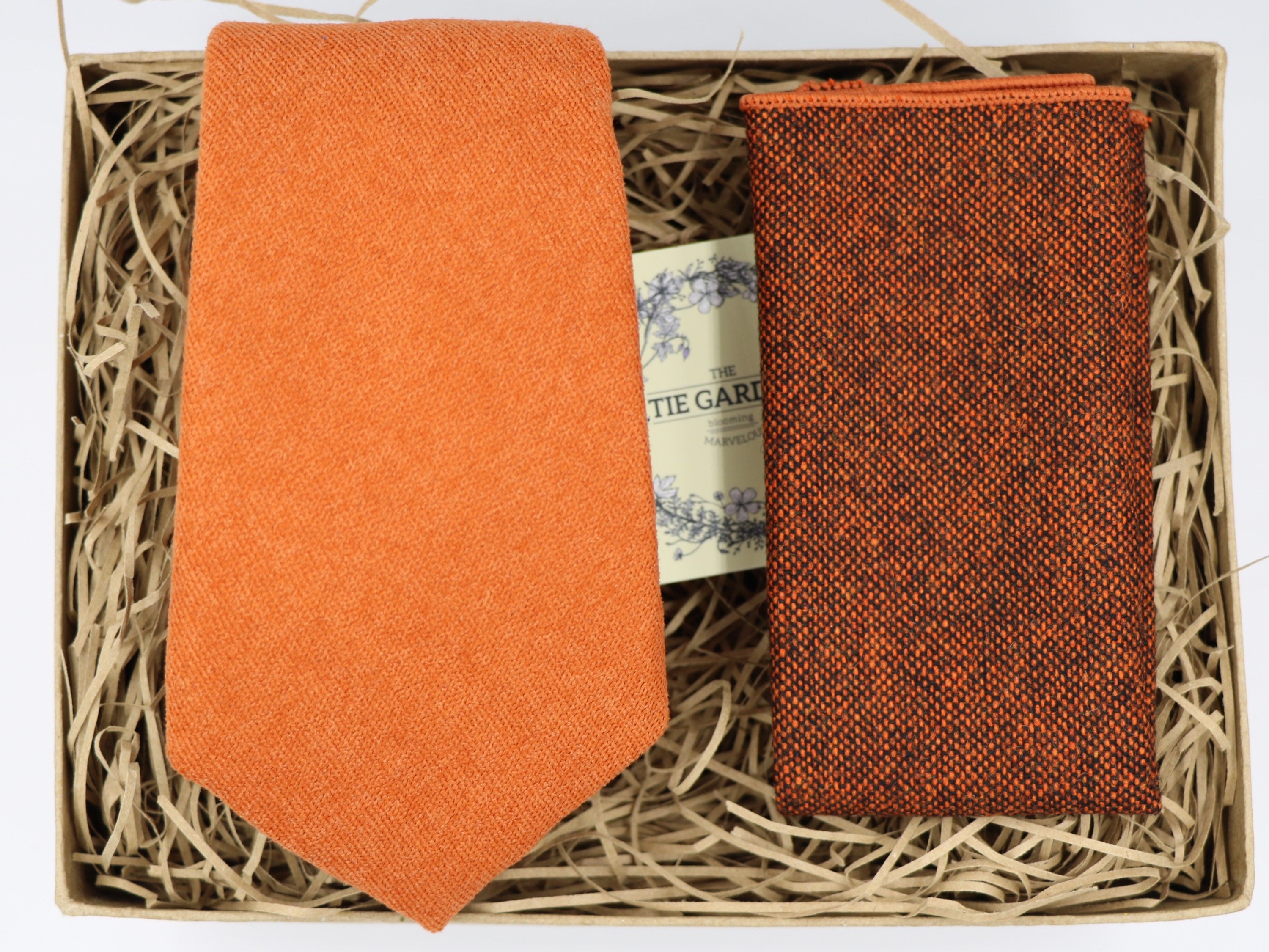 BEN & JO: Orange Rust Tie, Ties for Men, Mens Ties, Mens Gifts, Wool P ...