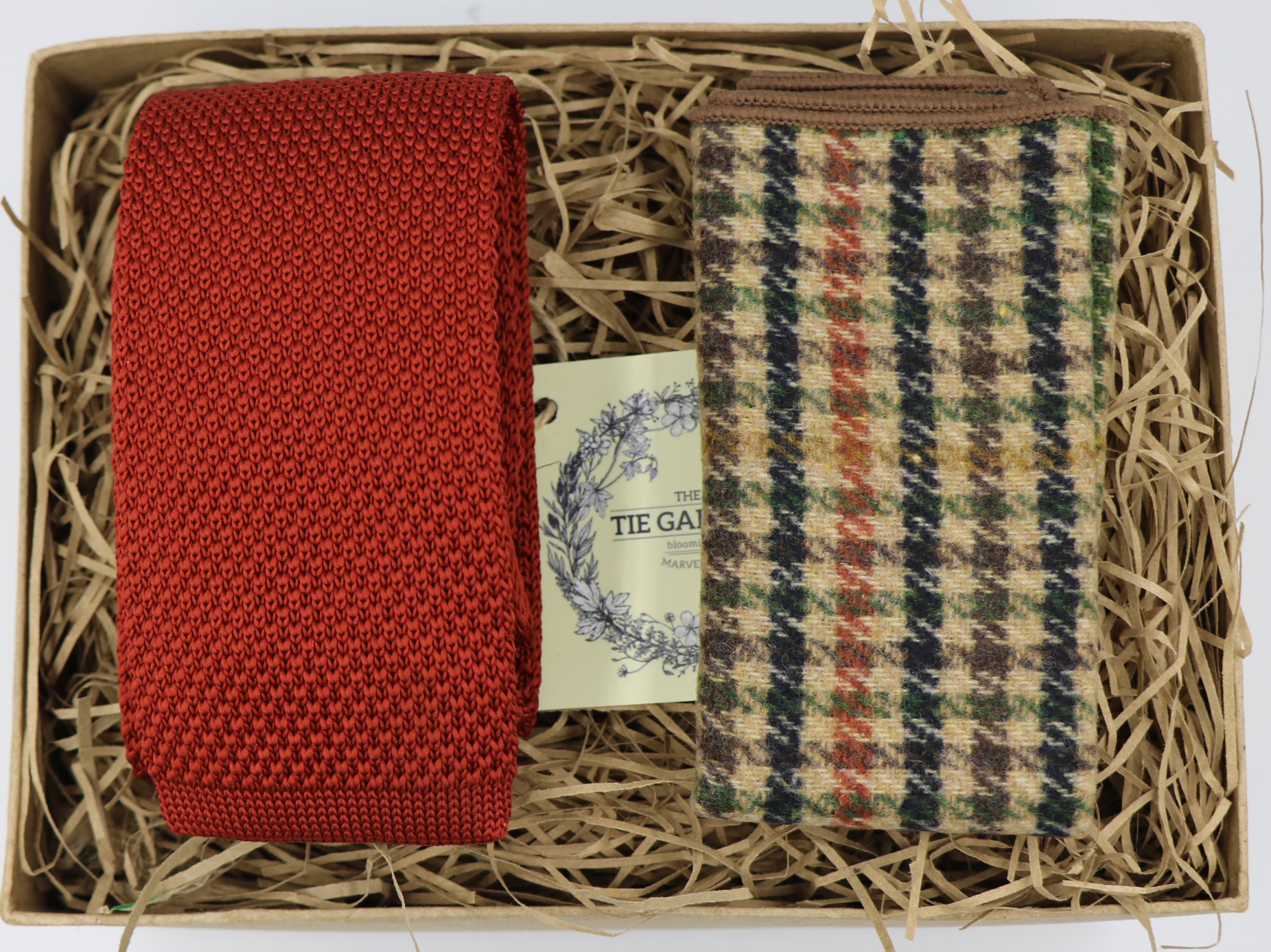 CAL & ALF: Burnt Orange Tie Set, Orange Tweed Handkerchief, Wedding Ti ...